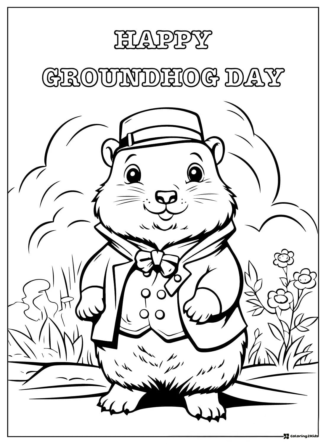 80 Groundhog Day Coloring Pages – Free Printable PDF Sheets